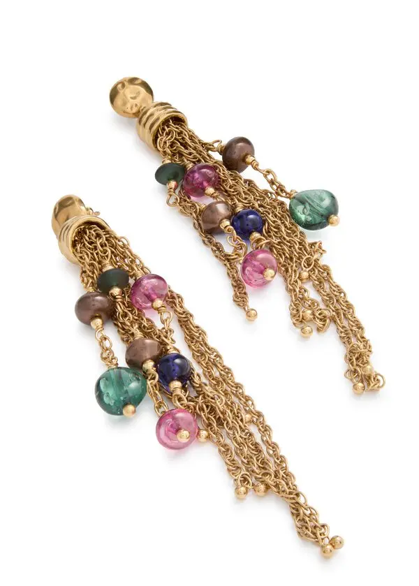 Chloé Pompoms Tassel Drop Earrings