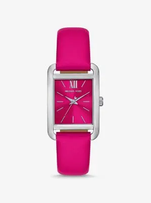 Michael Kors Rectangular Watch Pink Dial Silver Tone Case Pink Strap Watch Michael Kors Limited Edition Pink Watch | eBay main image 3
