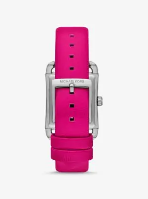 Michael Kors Rectangular Watch Pink Dial Silver Tone Case Pink Strap Watch Michael Kors Limited Edition Pink Watch | eBay main image 4