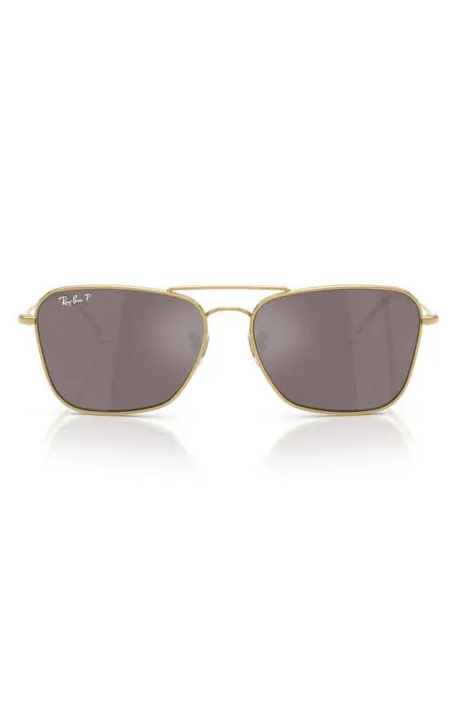 Ray-ban 53mm Polarized Square Sunglasses - Pink Gold