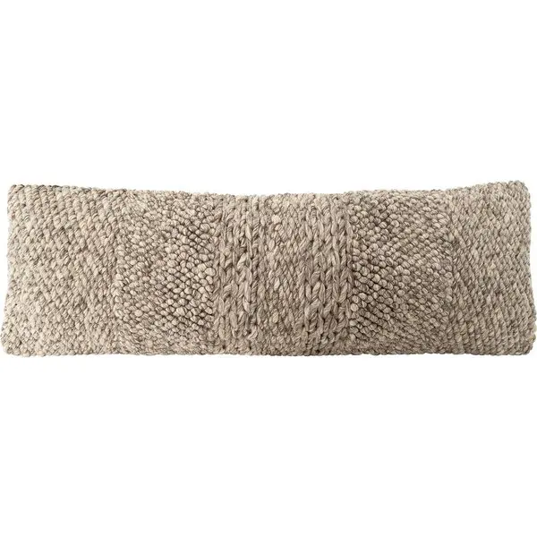 Anaya Textured Handwoven Pillow With Down Insert - Taupe