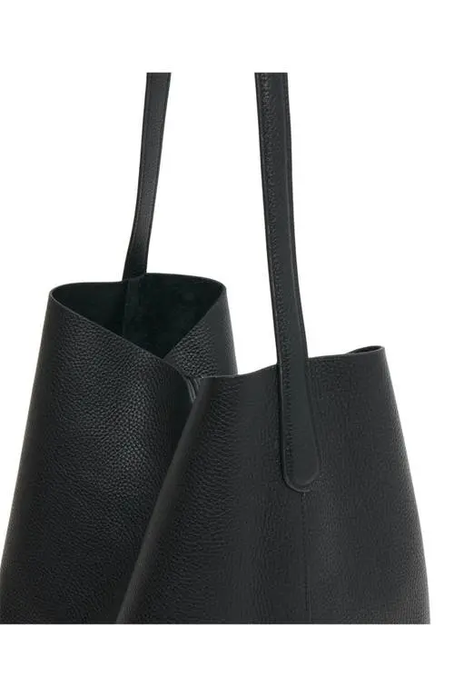 MANSUR GAVRIEL Maxi Everyday Cabas Leather Tote - Black
