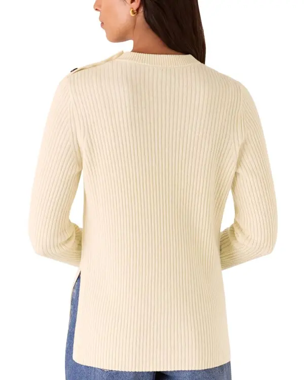 Whistles Button Trim Wool Sweater