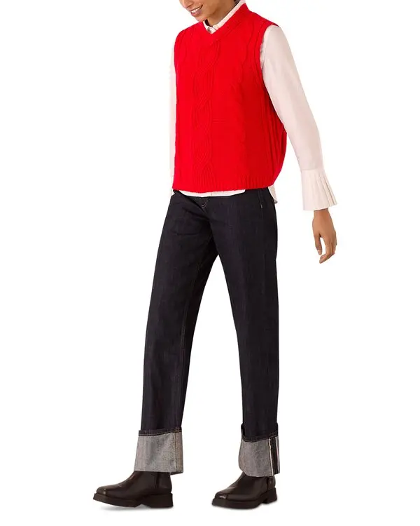 Whistles Cable Knit Sleeveless Sweater