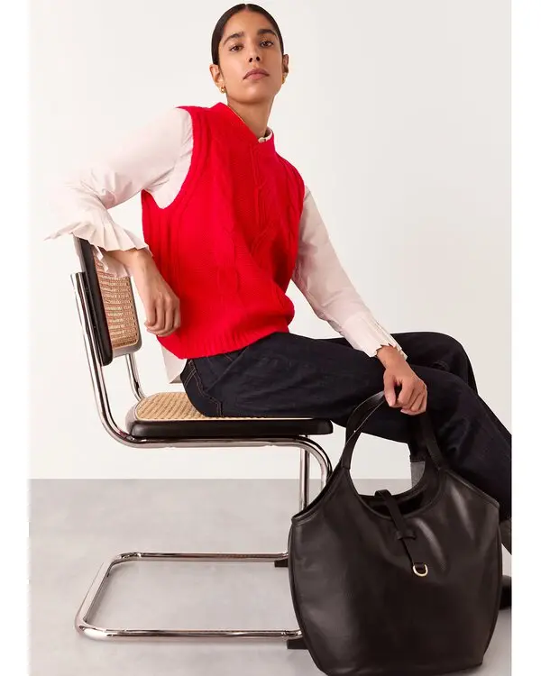 Whistles Cable Knit Sleeveless Sweater