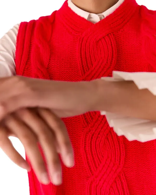 Whistles Cable Knit Sleeveless Sweater
