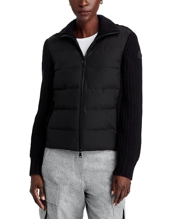 Moncler Mixed Media Zip-up Cardigan