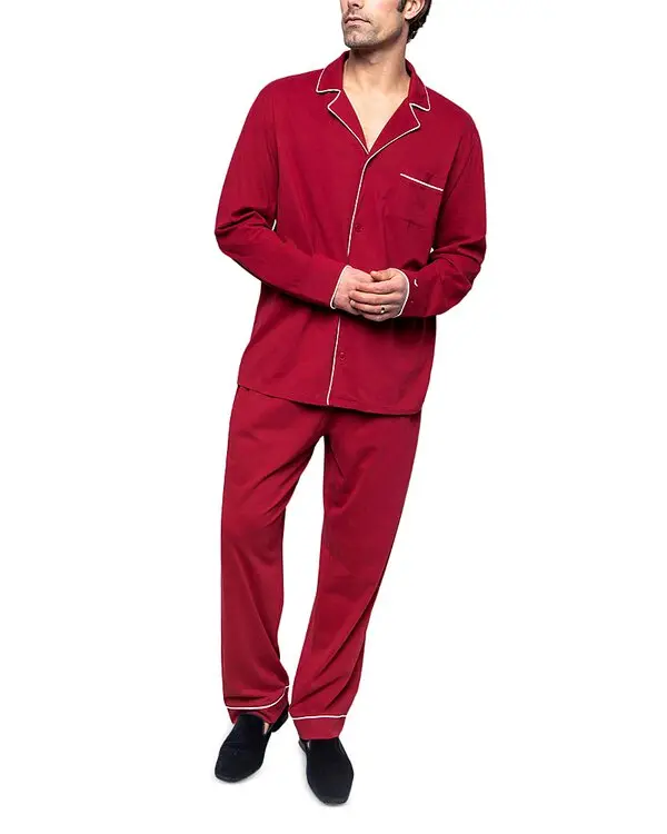 PETITE PLUME Pima Cotton Pajama Set - Bordeaux