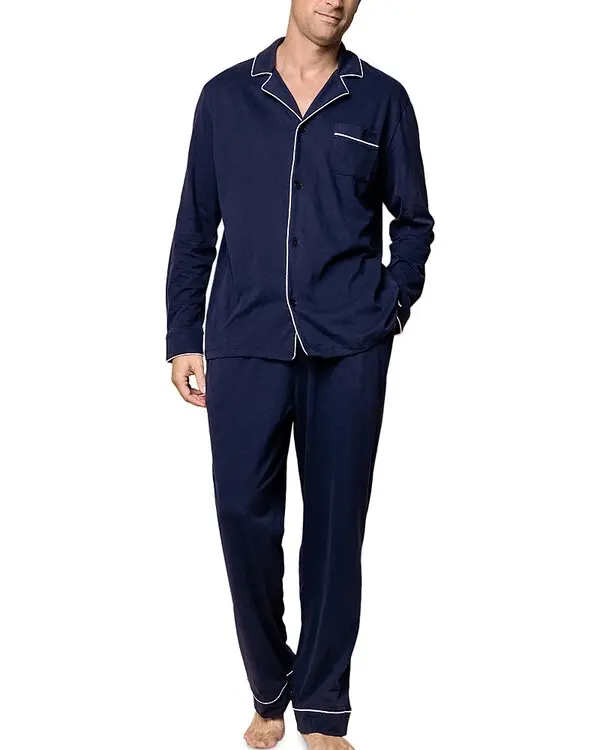 PETITE PLUME Pima Cotton Pajama Set - Navy