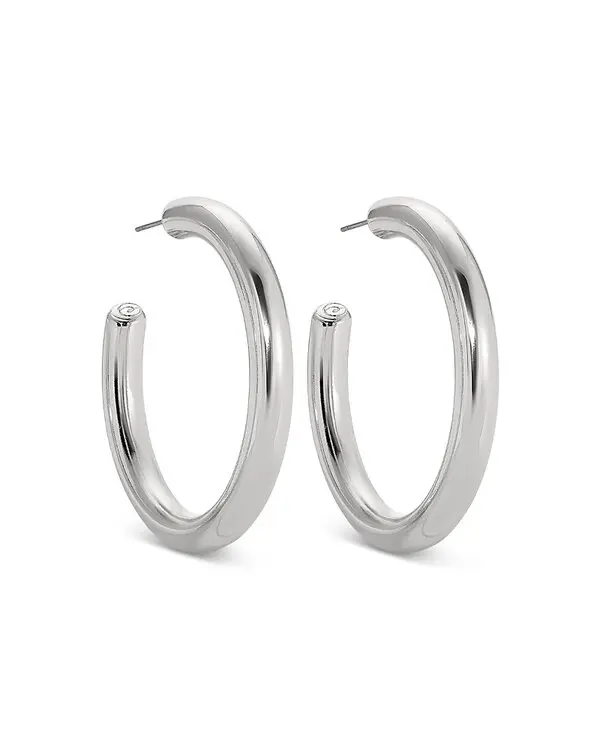 Ettika Large Hoop Earrings - Silver