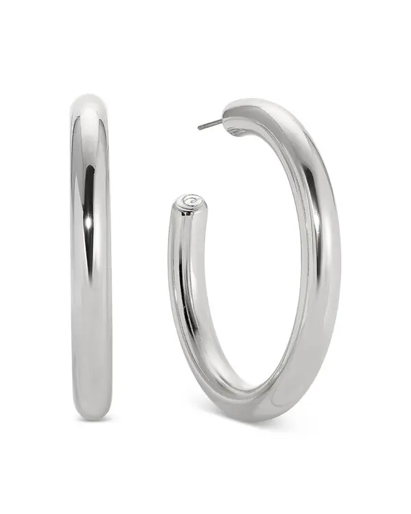Ettika Large Hoop Earrings - Silver