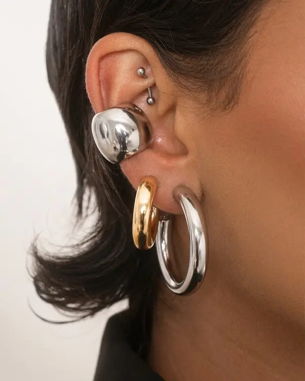 Ettika Single Chunky Ear Cuff - Silver