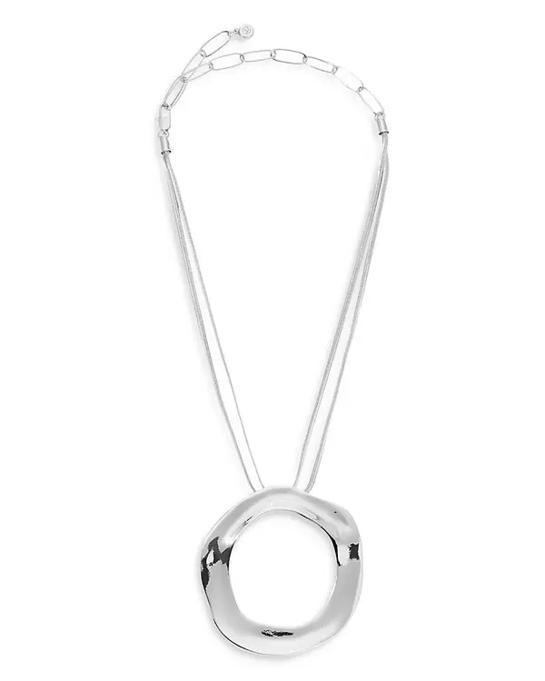Ettika Open Circle Pendant Necklace - Silver