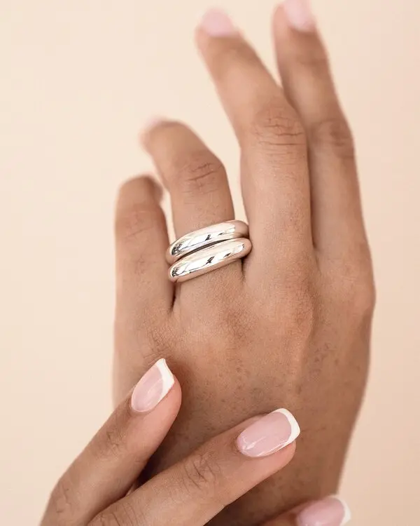 Ettika Dome Ring Set - Silver