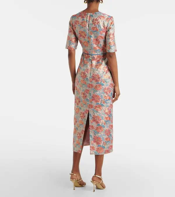 MARKARIAN Metallic Brocade Cocktail Dress