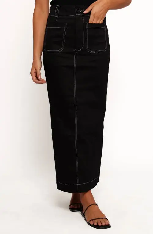 PETAL & PUP Nikko Topstitch Detail Midi Skirt