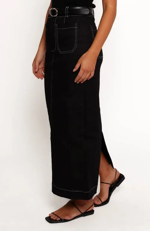 PETAL & PUP Nikko Topstitch Detail Midi Skirt