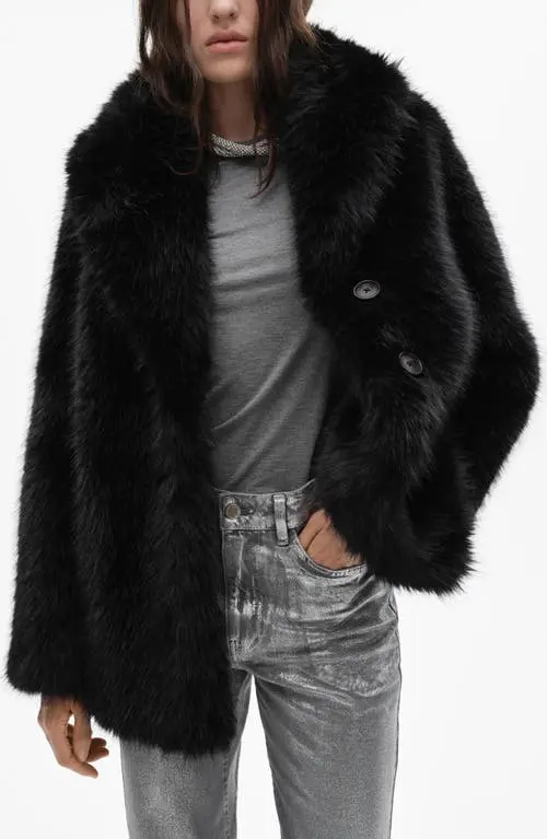 Mango Faux Fur Oversized Coat