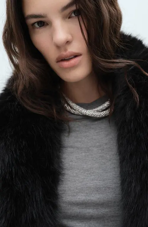 Mango Faux Fur Oversized Coat