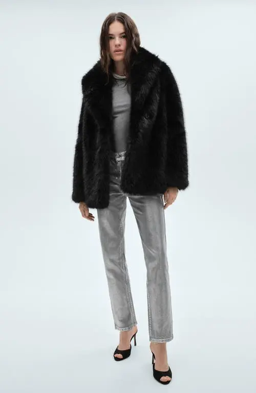 Mango Faux Fur Oversized Coat