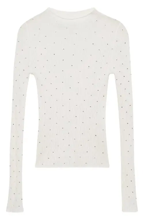 Mango Rhinestone Detail Rib Sweater