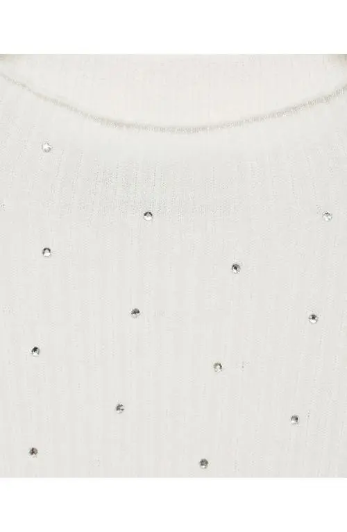 Mango Rhinestone Detail Rib Sweater