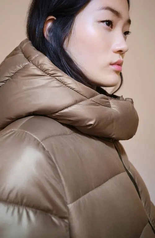 Mango Water Repellent Hooded Quilted Coat