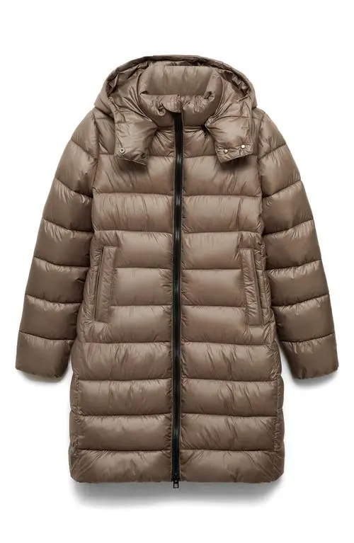 Mango Water Repellent Hooded Quilted Coat