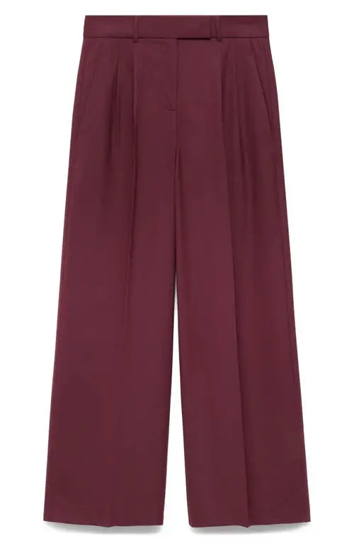 Mango Pleated Wide Leg Trousers