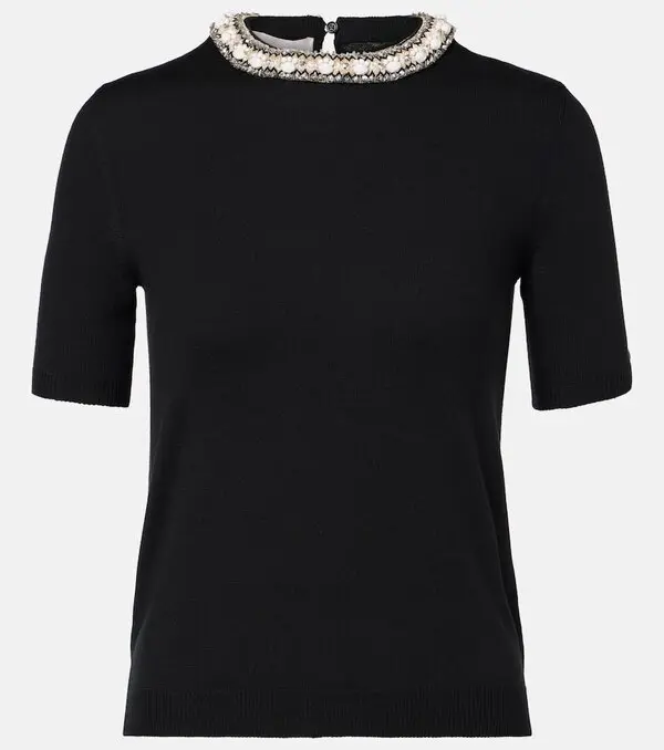 Valentino Garavani Embroidered Virgin Wool Top