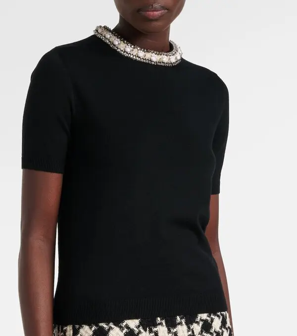 Valentino Garavani Embroidered Virgin Wool Top