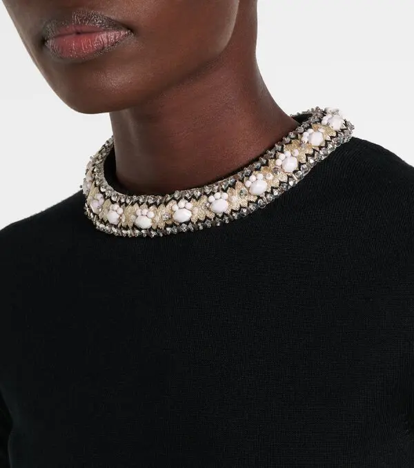 Valentino Garavani Embroidered Virgin Wool Top