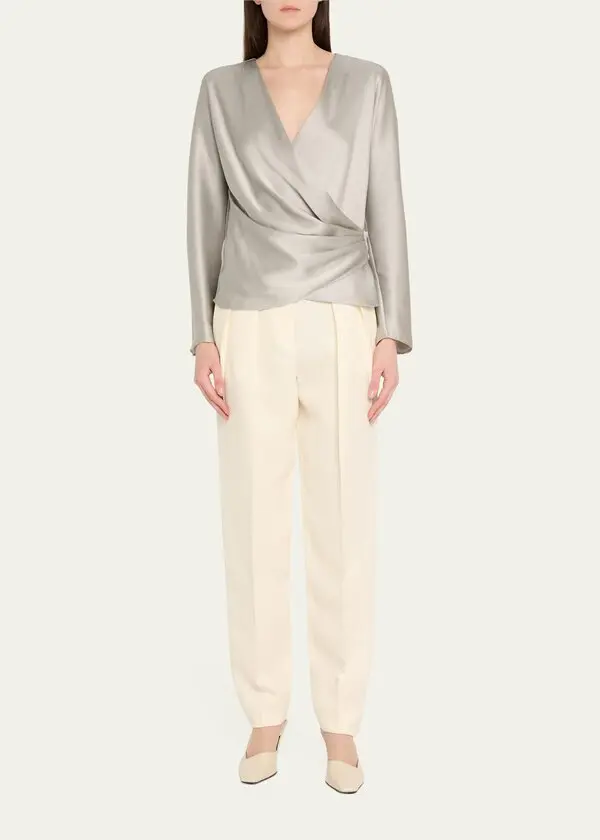 Giorgio Armani Pleated Cady Tuxedo Trousers