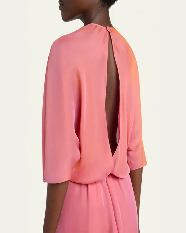 Giorgio Armani Iridescent Chiffon Midi Dress