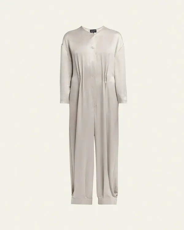 Giorgio Armani Long Sleeve Jumpsuit - Silver