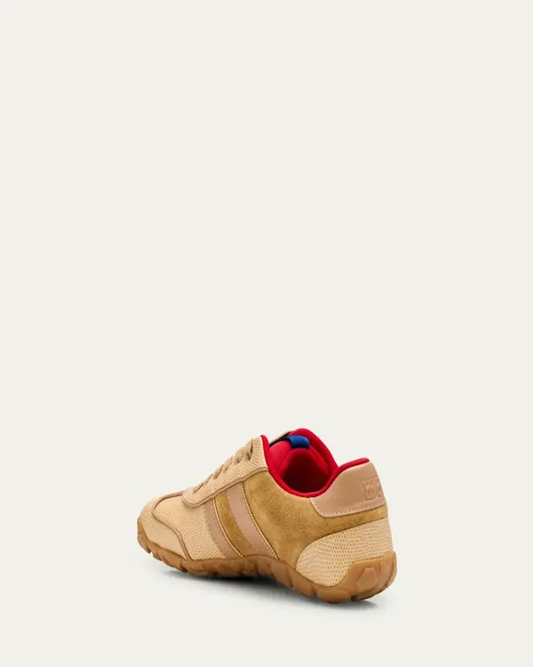 WALES BONNER Mixed Leather Low-top Sneakers