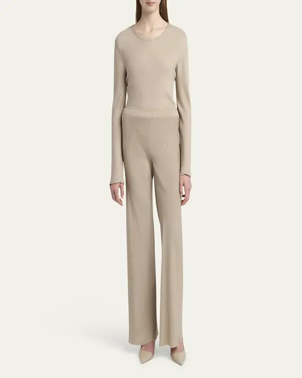 Giorgio Armani Triple Silk Georgette Trousers