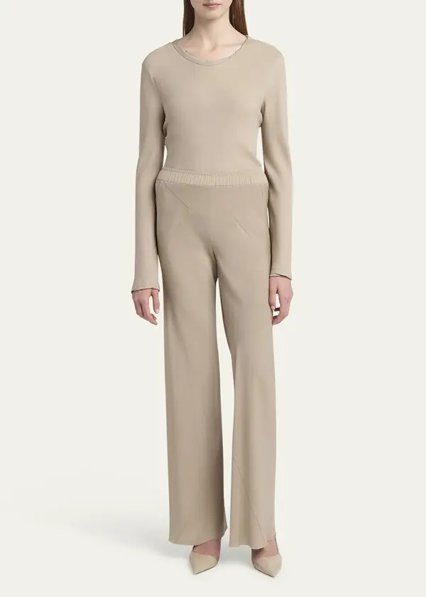 Giorgio Armani Triple Silk Georgette Trousers