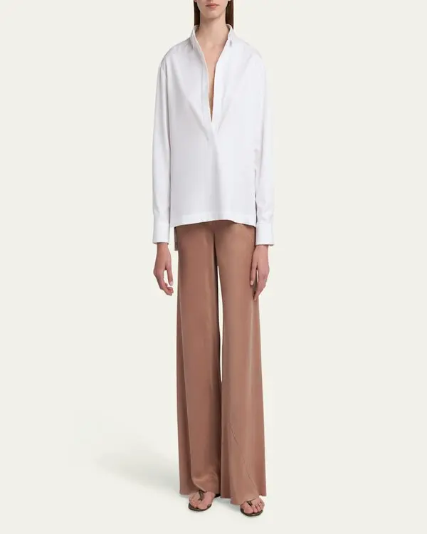 Giorgio Armani Cotton Twill Tunic Blouse