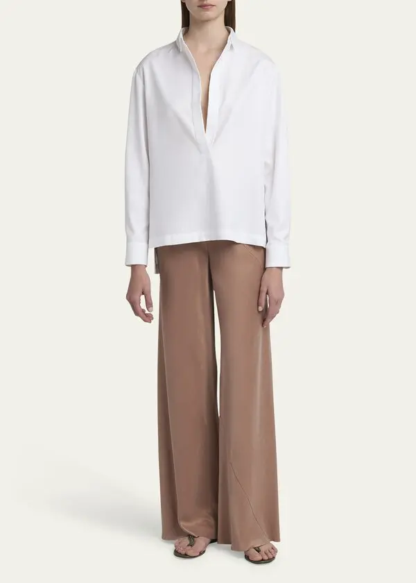 Giorgio Armani Cotton Twill Tunic Blouse