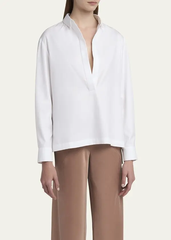 Giorgio Armani Cotton Twill Tunic Blouse