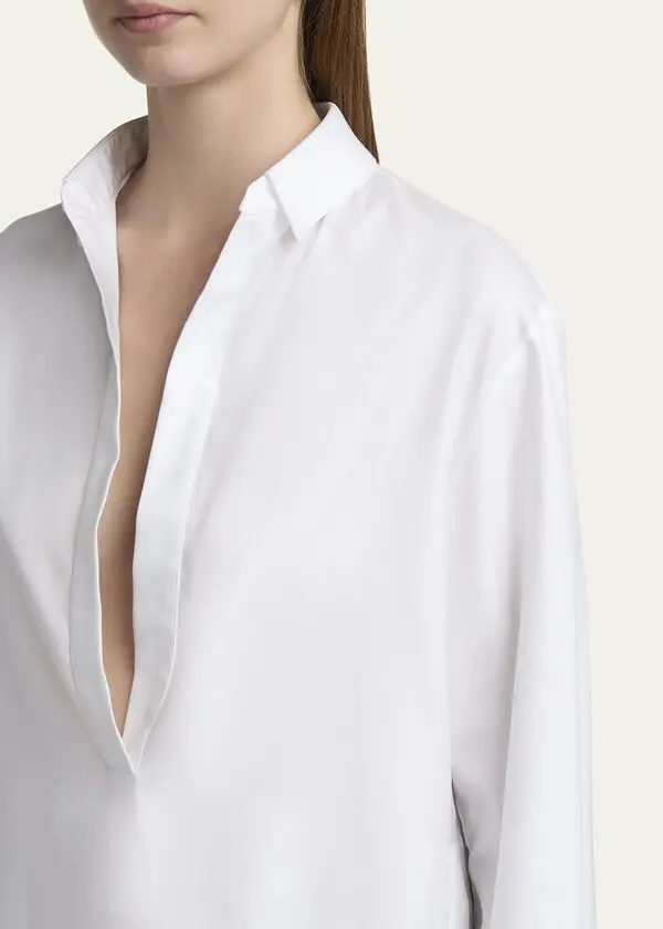 Giorgio Armani Cotton Twill Tunic Blouse