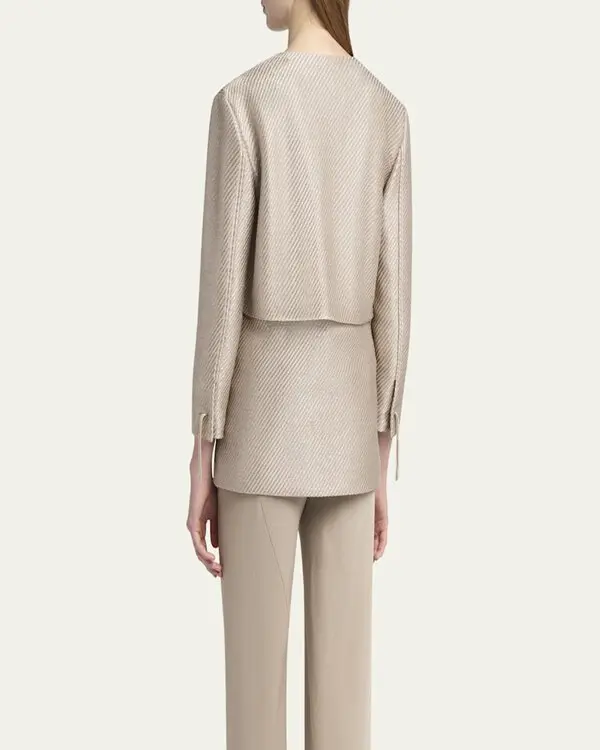 Giorgio Armani Raffia Jersey Jacquard Tie Jacket