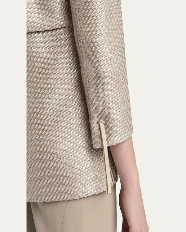 Giorgio Armani Raffia Jersey Jacquard Tie Jacket