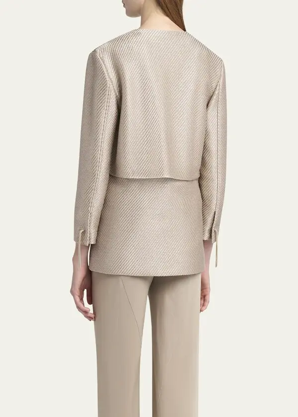 Giorgio Armani Raffia Jersey Jacquard Tie Jacket