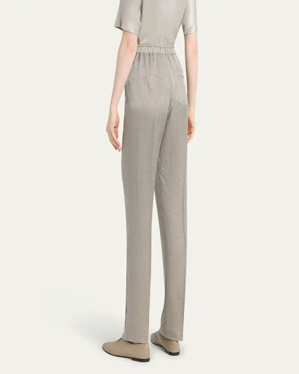 Giorgio Armani Micro Jacquard Pull-on Trousers