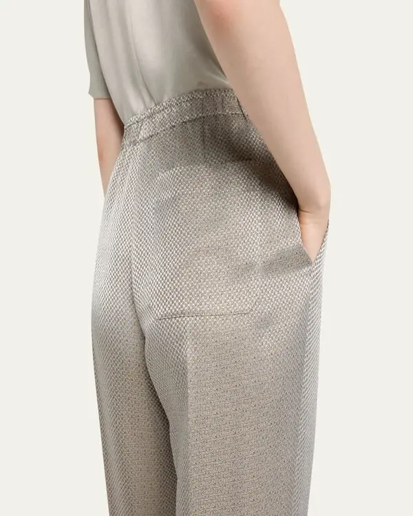 Giorgio Armani Micro Jacquard Pull-on Trousers