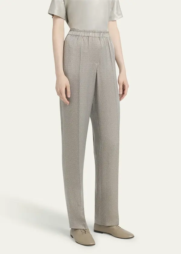 Giorgio Armani Micro Jacquard Pull-on Trousers