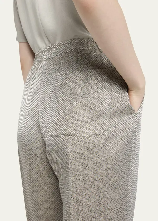 Giorgio Armani Micro Jacquard Pull-on Trousers