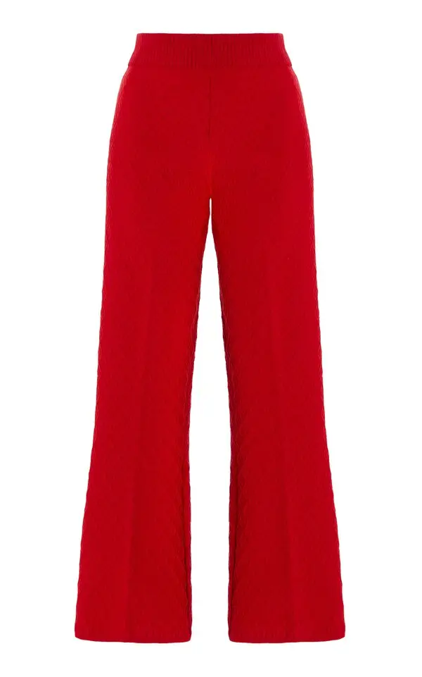 HIGH SPORT Harry Cotton-blend Knit Cropped Wide-leg Pants - Red
